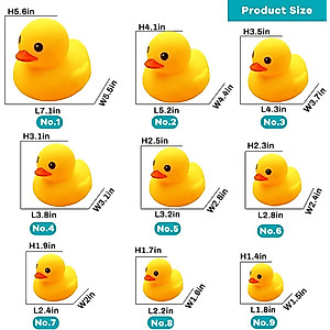 Umbresen 9 Pcs Bath Duck Toy Yellow Rubber Ducks Preschool Bathtub Duckies Gift for Baby Shower Infants Toddlers kids Car Pool Floaty Halloween Christmas Adults Party Favors Carnival Theme Decorations