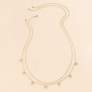Missgrace Boho Layered Sexy Waist Chain Minimalist Beach Bikini Butterfly Body Chain Gold Belly Chain Adjustable Tassel Charms Trendy Jewelry Accessories for Women (Gold)