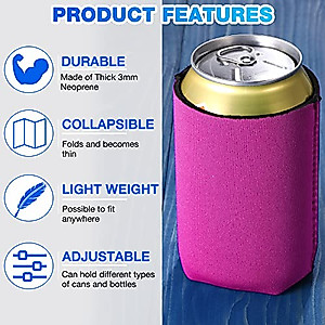 60 Packs Blank Can Cooler Sleeves Sublimation Soda Can Covers Neoprene Can Sleeve Beer Drink Sleeve Drink Insulator Sleeve Beer Can Coolers for Weddings Party Beverages HTV Projects, 12 Colors