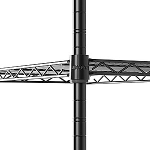 SINGAYE 5 Tier Shelf Wire Shelving Adjustable Storage Shelves Storage Rack,Standing Storage Shelf Units for Kitchen Closet Laundry Bathroom Pantry,Narrow Mesh Gaps,16”W x 10”D x 55”H,Black