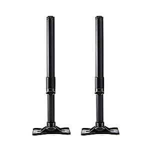 QWORK Undermount Sink Brackets Kit, 2 Pack Steel Undercounter Sink Stand Adjustable Support Sink Leg, Sink Repair Bracket Kit, for Kitchen and Bathroom (17.7-30.3"), Black