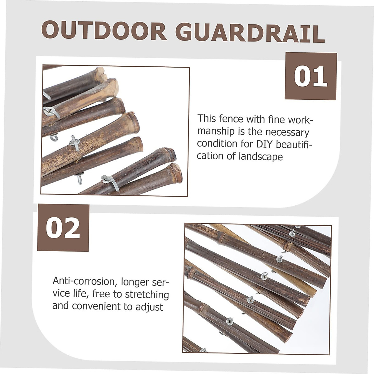 OFFSCH Corrosive Decorative Fence Screen for Garden Yard with Gate Stylish Outdoor Fence for Enhanced Privacy and Aesthetic Appeal