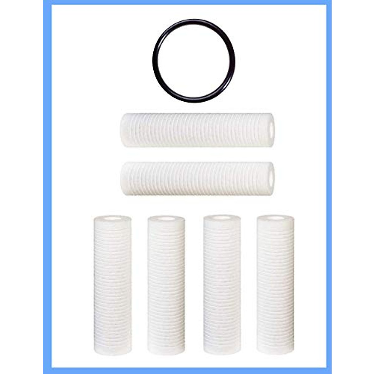 CFS COMPLETE FILTRATION SERVICES EST.2006 CFS Compatible with WHKF-GD05, 3M AP110 Filter, Grooved 5 Micron Water Filter Cartridges Set of 6, O-ring for WHKF-DWHV, WHKF-DWH, WHKF-DUF