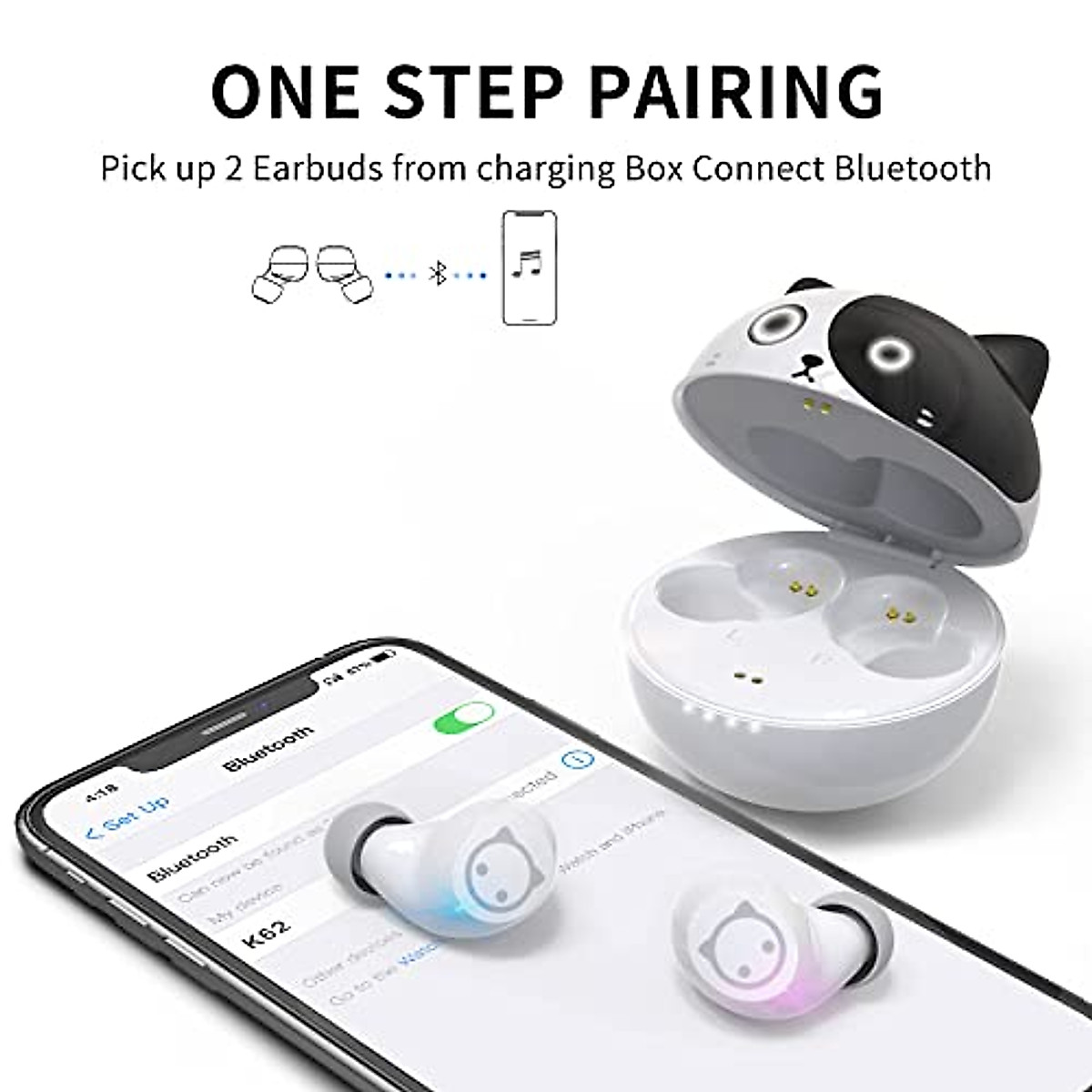 Halfic Kids Wireless Earbuds for Small Ears – Bluetooth 5.0 Headphones with Microphone and Noise Reduction – 36H Playtime IPX5 Waterproof Touch Control, HiFi Stereo Earphone for Adult