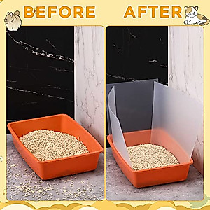 Maitys 20 Pcs Cat Litter Box Pee Shields Transparent Cat Litter Box Splash Guard Litter Pan Pee Shields for Open Top Litter Pan with Double Sided Tape, Litter Box Not Included, 12 x 16 Inch