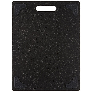 Dexas Grippboard Cutting Board with Non-Slip Feet, 11 by 14.5 inches, Dark Granite pattern and Black