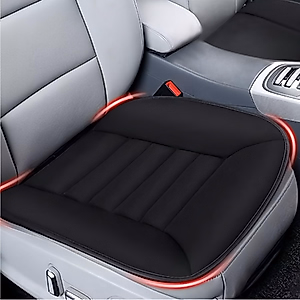 MYFAMIREA Car Seat Cushion Pad 1.2" Thick Comfort Seat Protector for Car Driver Seat Office Chair Home Use Memory Foam Seat Cushion with Non Slip Bottom, 20'' x 18.5'', Black