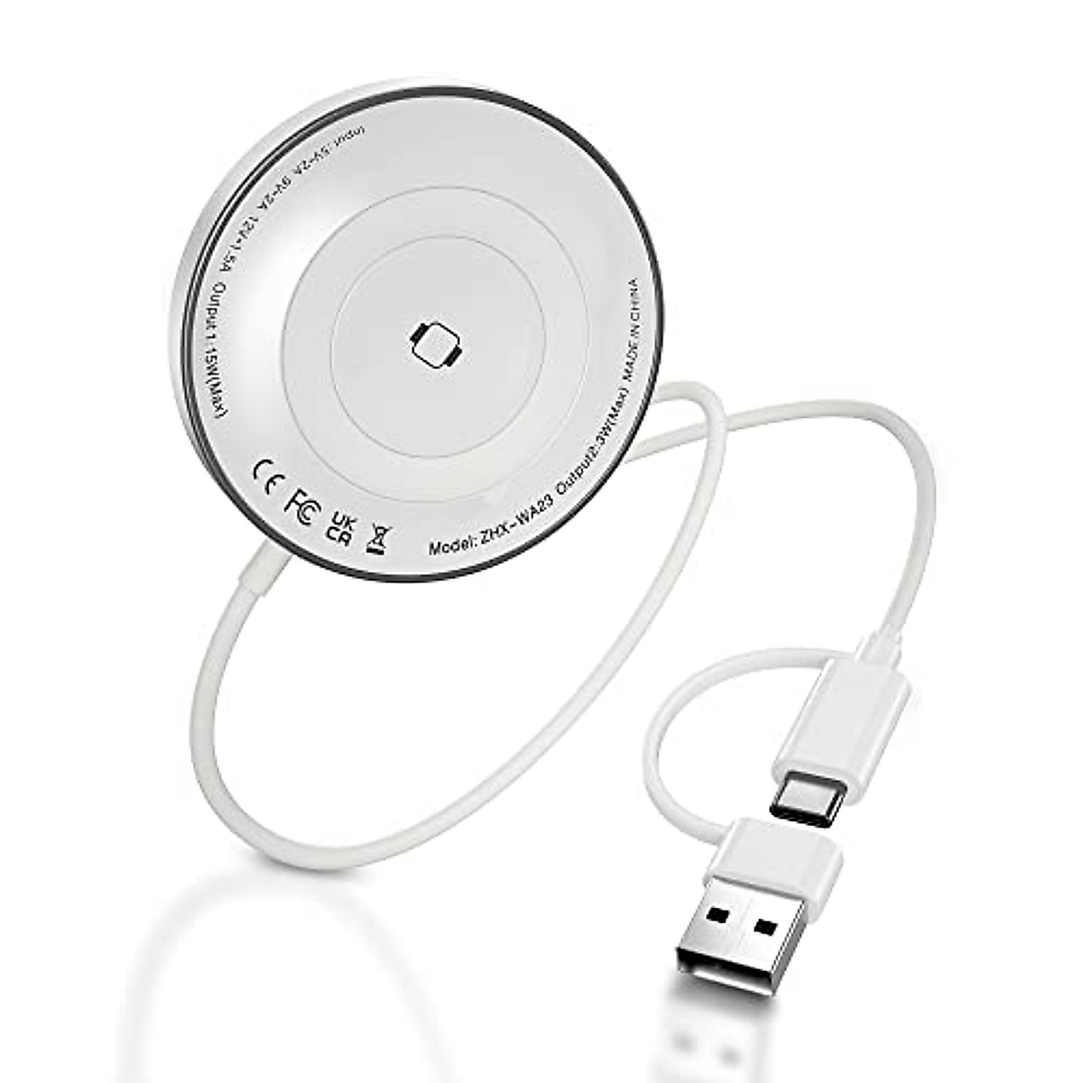 Basesailor Magnetic Wireless Charger with USB Adapter, 3 in 1 Portable Travel Cordless Qi Fast Charging Pad Station for MagSafe, iPhone 14 13 12 11 Plus Pro Max Mini,AirPods 3 2 Pro,Samsung S23 S22