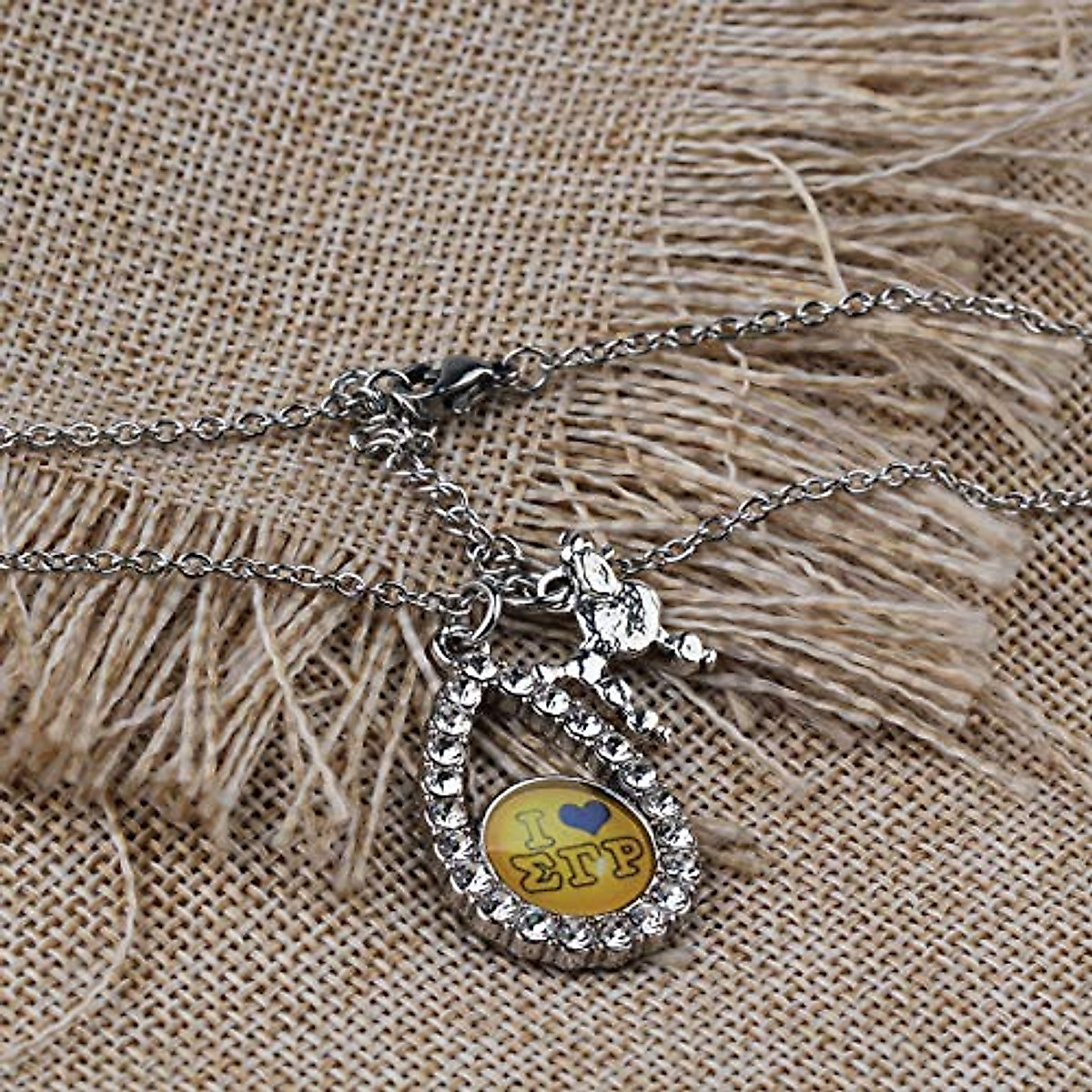AKTAP SGRho Gift SGRho Sorority Paraphernalia Gift Greek Sorority Sister Jewelry For Women Girl (Yellow Sigma Gamma E)