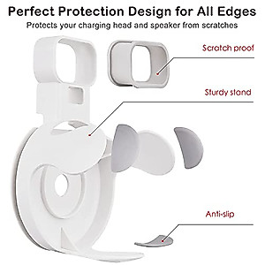 VOMA HomePod Mini Wall Mount Holder, Outlet Mount Stand with in-Built Cable Management System, No Screw or Drilling Needed, Excellent Space Saving Accessory White