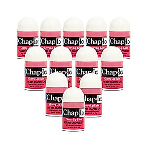 Chap-Ice® | 12-Count Mini Cherry Lip Balm | Lip Balm Pack Fortified with Vitamin E for Dry, Cracked Lips | Made in USA | 12-Count Mini Lip Balm with Cherry Flavor (0.10oz/3g Each)
