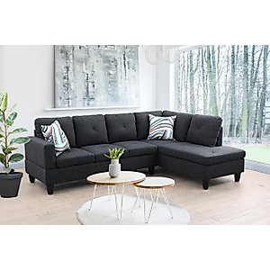 FUOROLA Hugo, Right Facing Sectional, Charcoal Gray
