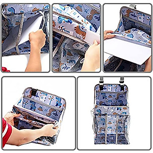 Hanging Diaper Caddy Organizer, Diaper Organizer,for Crib,Changing Table, Closets,Wall, Bassinet, Essentials Storage (Grey)