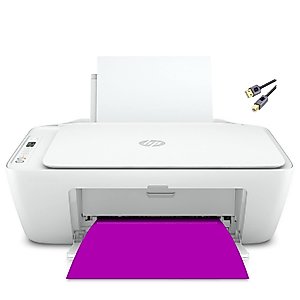 HP DeskJet 2742e Series Inkjet Color All-in-One Printer I Print Copy Scan I Wireless USB Connectivity I Mobile Printing I Up to 4800 x 1200 DPI I Print Up to 7.5 ISO PPM I White + Printer Cable