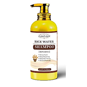 Looloon Rice Water Shampoo and Conditioner Set, 500ml (16.9 oz): Fermented Rice Water for Hair Growth, Moisturizing, Strengthening, and Damaged Hair Repair