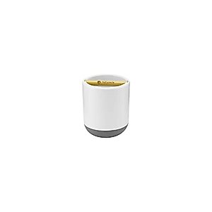 Full Circle Keep It Clean Ceramic & Bamboo Toothbrush Holder, White, Dry Earth Disk