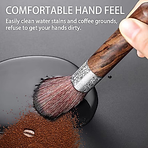 Coffee Brush Espresso Brush Wood Handle,Genuine Walnut Wood Handle Coffee Brush Espresso Cleaning Brush Coffee Maker Cleaner Brush Suitable for Home Office Coffee Tool Cleaning