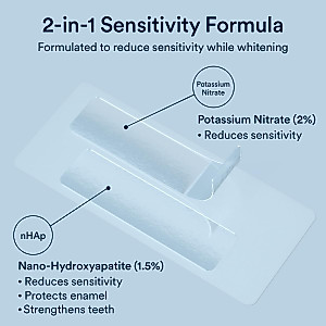 Auraglow Teeth Whitening Strips, Sensitive Whitening Strips, 14 Whitening Treatments, 8% Hydrogen Peroxide with Nano Hydroxyapatite (nHAp) to Reduce Sensitivity and Protect Enamel, 28 Strips, Mint