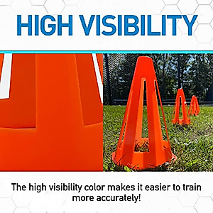Franklin Sports Plastic Soccer Cones - Mini Sports Cones for Drills + Practice - Flexible Orange Goal Cones for Training + Games - 9 Inches, Set of 4