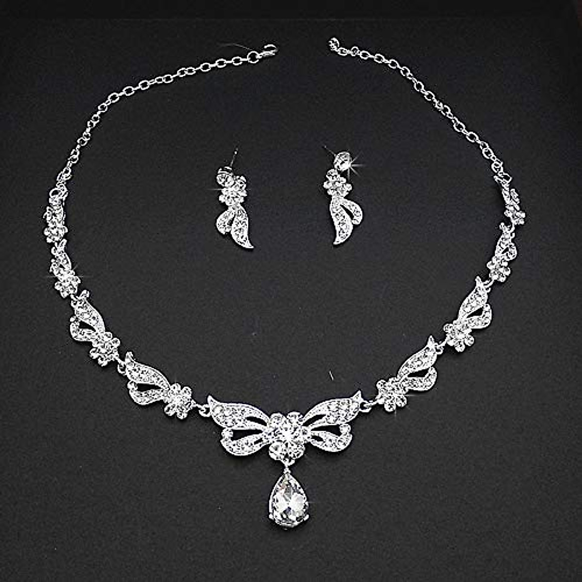 Wedding Sets For Women Bling Bride Hair Accessories Tiaras Earrings Necklace Wedding Jewelry Sets A