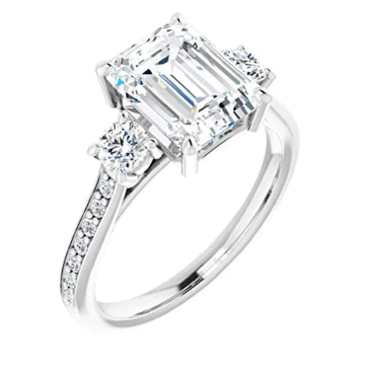 925 Silver, 10K/14K/18K Solid Gold Moissanite Engagement Ring, 2.25 CT Emerald Cut Handmade Solitaire Ring Diamond Wedding Ring for Women/Her, Anniversary Propose Gift, VVS1 Colorless