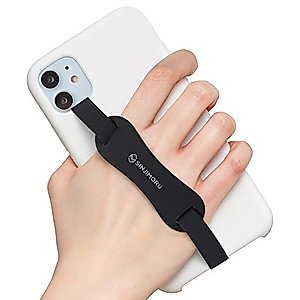 Sinjimoru Universal Silicone Phone Grip Holder, as Cell Phone Stand, with Elastic Phone Finger Strap for Android/iPhone Case. Sinji Loop Stand Black