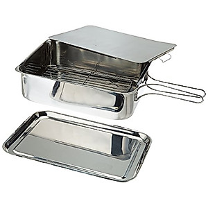 ExcelSteel Stainless Steel Stovetop Smoker, 14 1/2" X 10 1/2" X 4", Silver