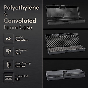 Gun Case Precision Hard Locking Rifle Cases Ultra Protective Case Intensive Convoluted Foam Shot Gun Case | AR Accessories | Rifle Bag | Hard Gun Cases for Rifles | Shotgun Case, Length 33.4 Inches
