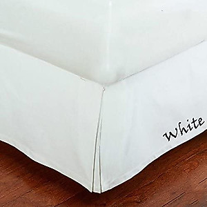 RUMICAFeb Pleated Bed Skirt - 10 Inch Drop Easy to Put On, Wrinkle Free Bedskirt Dust Ruffles, Bed Frame Cover for King, White