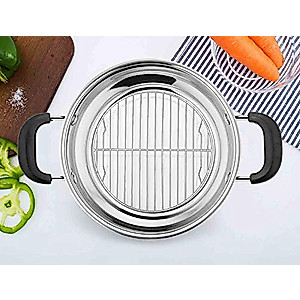 TeamFar Round Cooling Rack Set of 2, 7½ Inch Round Rack Baking Steaming Roasting Rack Set Stainless Steel, Healthy & Dishwasher Safe, Mirror Finish & Rust Free