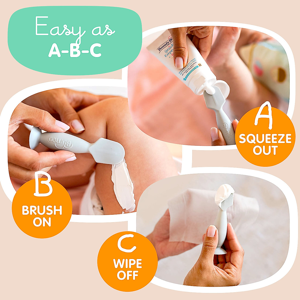 Bumco Mini Diaper Cream Spatula with Case - BPA-Free Butt Spatula Baby, Soft & Flexible Diaper Spatula, Diaper Cream Applicator, Mom-Invented Baby Must Haves, Diaper Bag Essentials, Butt Paste Spatula