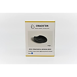 Crack'em Egg Cracker & Spoon Rest (Cobalt Blue) - Perfectly Cracks Eggs & Contains Messes - Easy to Use & Clean - Great for Kids - Prevents Broken Yolks