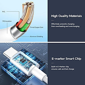 2-Pack [6.6FT+10FT] 60W USB C to USB C Cable, Type C to Type C Cable,Fast Charging Cable Compatible with iPhone 15/Plus/15 Pro/Pro Max，Samsung Galaxy S23 S22, iPad Pro, MacBook Air and More