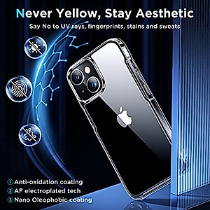Simtect for iPhone 14 Case/iPhone 13 Case, Ultra Clear [Not Yellowing] [Military Drop Protection] Slim Fit Yet Protective Shockproof Phone Case 6.1 Inch- Crystal Clear