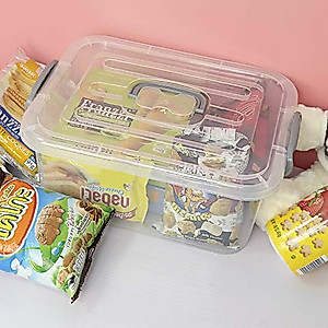 Nesmilers 2 Packs Storage Bin with Lid, 8 Liter Plastic Box Set