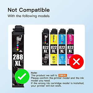 E-Z Ink (TM Remanufactured Ink Cartridge Replacement for Epson 288XL 288 XL T288XL High Yield to use with Expression Home XP-330 XP-430 XP-446 XP-440 XP-340 (Upgraded Version, 4 Pack)