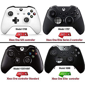 Vanpark Orignal Right Left Rubber Grip for Xbox Elite Wireless Controller Model 1698, Elite Controller Replacement Rubberized Rear Grips (White)