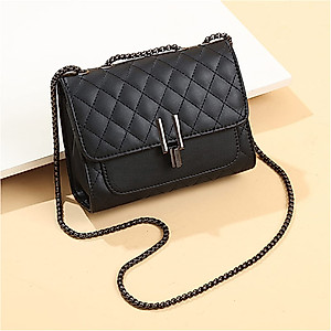 YXBQueen Designer Crossbody Bags for Women Quilted Handbag lattice Bag small Black Purses with Gold Chain strap