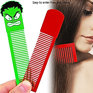 2Pcs Hulk & Iron Man Comb Stainless Steel Metal Comb Dense Tooth Comb Compact Size Comb