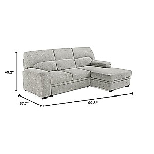 Serta Convertible Sectional Sofa, Ivory