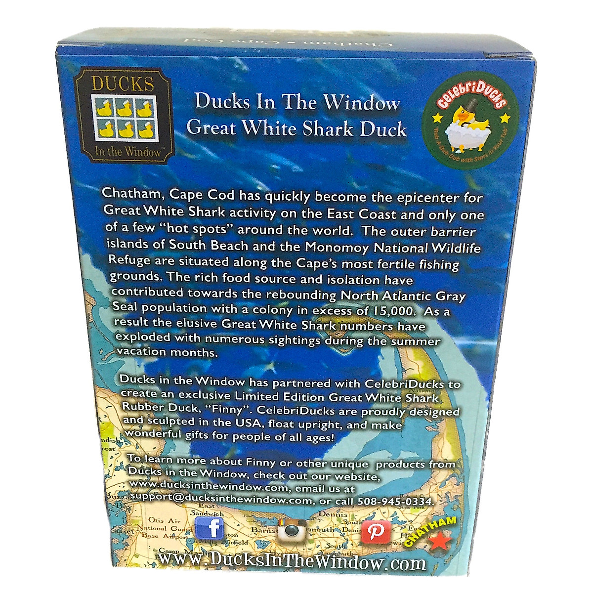 Ducks in the Window Celebridcucks Finny The Great White Shark Rubber Duck Bath Toy