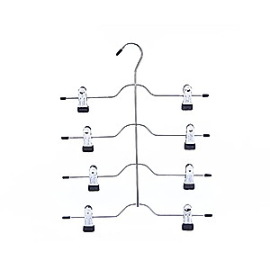 Pants Rack Hanger | 4 Tier Hangers with Clips,Slacks Jeans Trouser Hanger for Organizing Towels, Skirts, and Pants for Bedroom and Closet Xuyuan