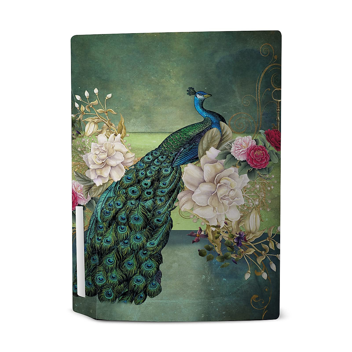 Head Case Designs Officially Licensed Jena DellaGrottaglia Peacock Animals Vinyl Faceplate Sticker Gaming Skin Decal Cover Compatible With Sony PlayStation 5 PS5 Disc Edition Console