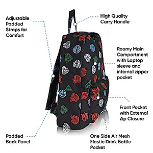 Nickelodeon Avatar the Last Airbender Backpack - Black Avatar the Last Airbender Aang Allover Knapsack