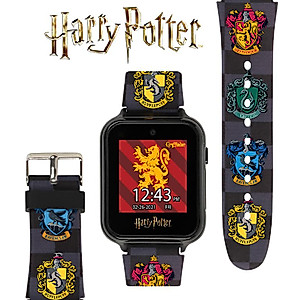Accutime Harry Potter Educational Learning Touchscreen Kids Smartwatch - Black Strap, Toy - Girls, Boys, Toddlers - Selfie Cam, Games, Alarm, Calculator, Pedometer (Model: HP4107AZ)
