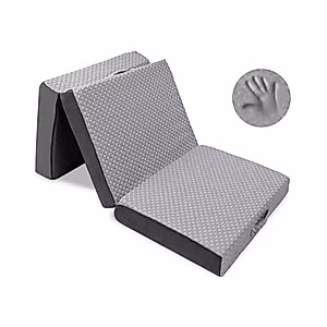 Milliard Foldable Memory Foam Mattress with Washable Cover, Cot - Medium Firm, Grey (75"x31"x6")