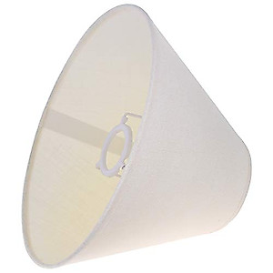 Heyiarbeit 1pcs Medium Lamp Shade Barrel Fabric Lampshade for Table Lamp and Floor Light Natural Linen Hand Crafted Off-White