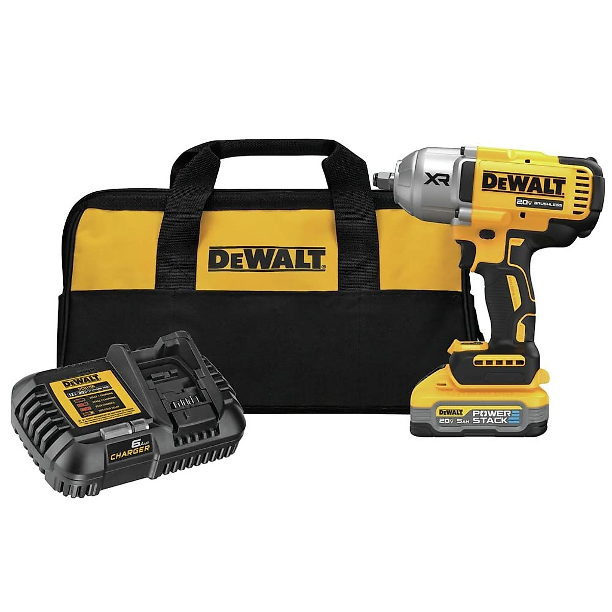 DEWALT 20V MAX* XR Cordless Impact Wrench, Brushless, 5-in. High Torque with 5.0Ah Battery (DCF900H1)