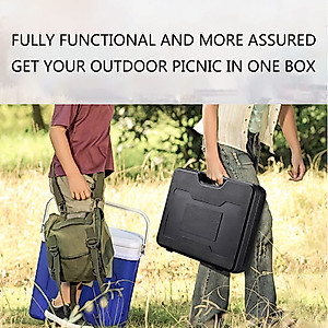 SEFAX 29PCS Stainless Steel Grilling Kit, BBQ Tools Set with Portable Compact Carry Case, Grill Accessories, Grill Accessories for Travel, Picnics, RVs, Camping, BBQs, Parties