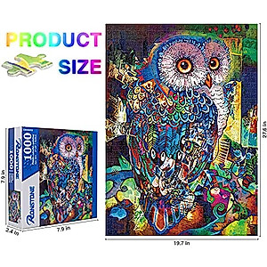 Jigsaw Puzzles 1000 Pieces for Adults, Owl Puzzle, Fun Oil Painting Animal Puzzles for Education & Relaxation, Brain IQ Developing, Funny Puzzles for Christmas